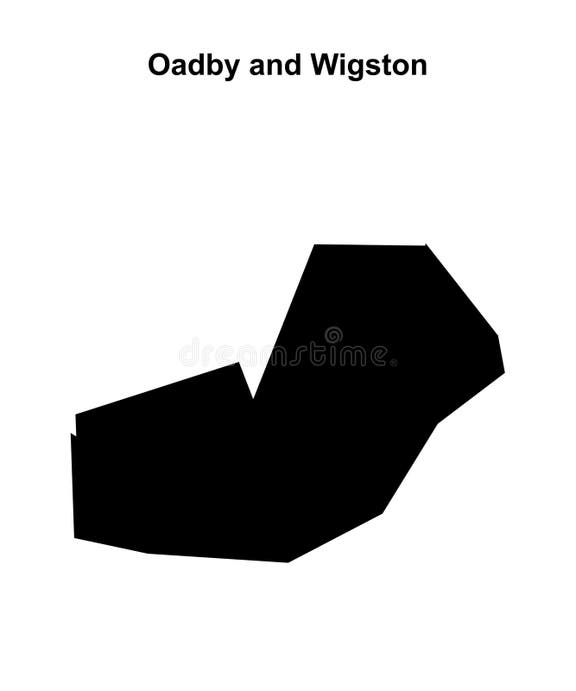 Oadby and Wigston Outline Map Stock Vector - Illustration of kingdom ...