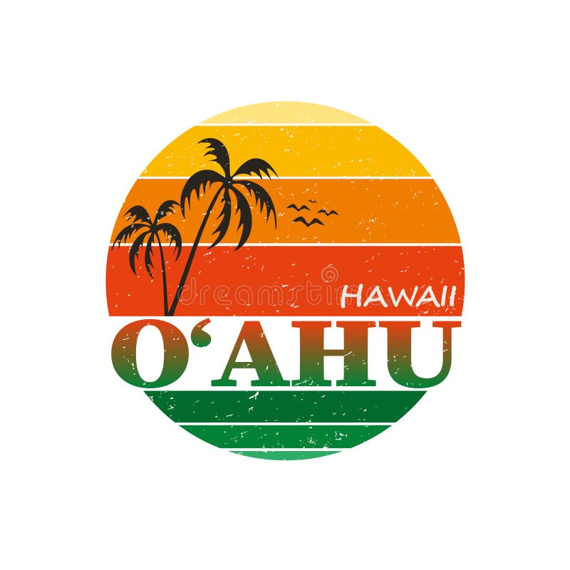 Oahu Hawaii United States Of America USA Icon Vector Art Design Skyline ...