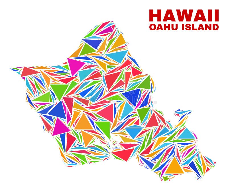 Polygonal Map Of Oahu. Geometric Illustration Of. Stock Vector ...
