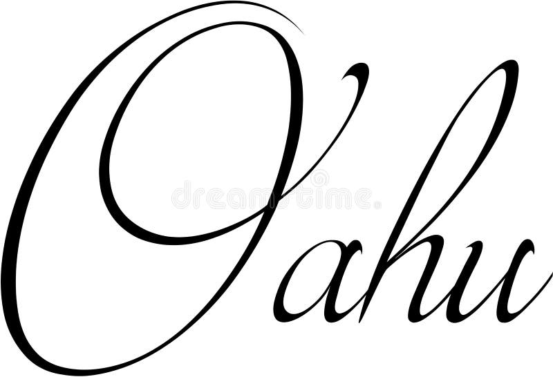 Oahu Text Sign Illustration Stock Vector - Illustration of maui, oahu ...