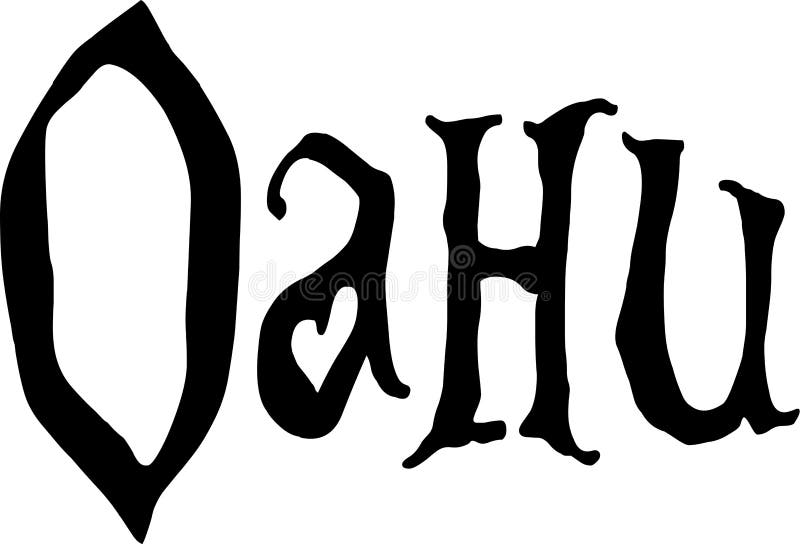 Oahu Text Sign Illustration Stock Vector - Illustration of maui, oahu ...