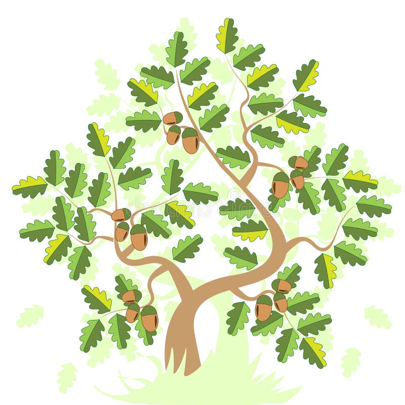 Oack tree banner stock vector. Illustration of countryside - 7738194