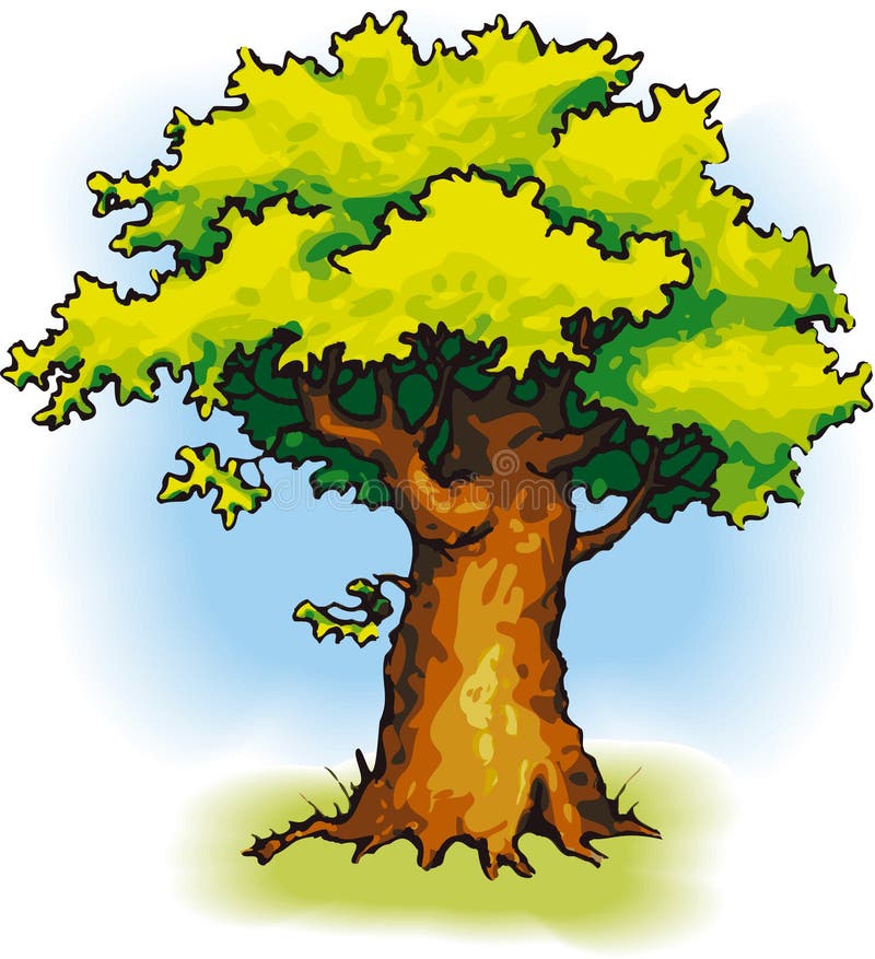 Big Oak Tree Vector stock vector. Illustration of vector - 9205503