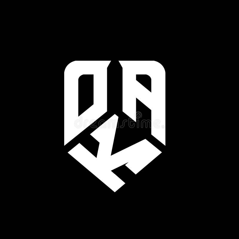 OAK Abstract Monogram Shield Logo Design on White Background. Stock ...