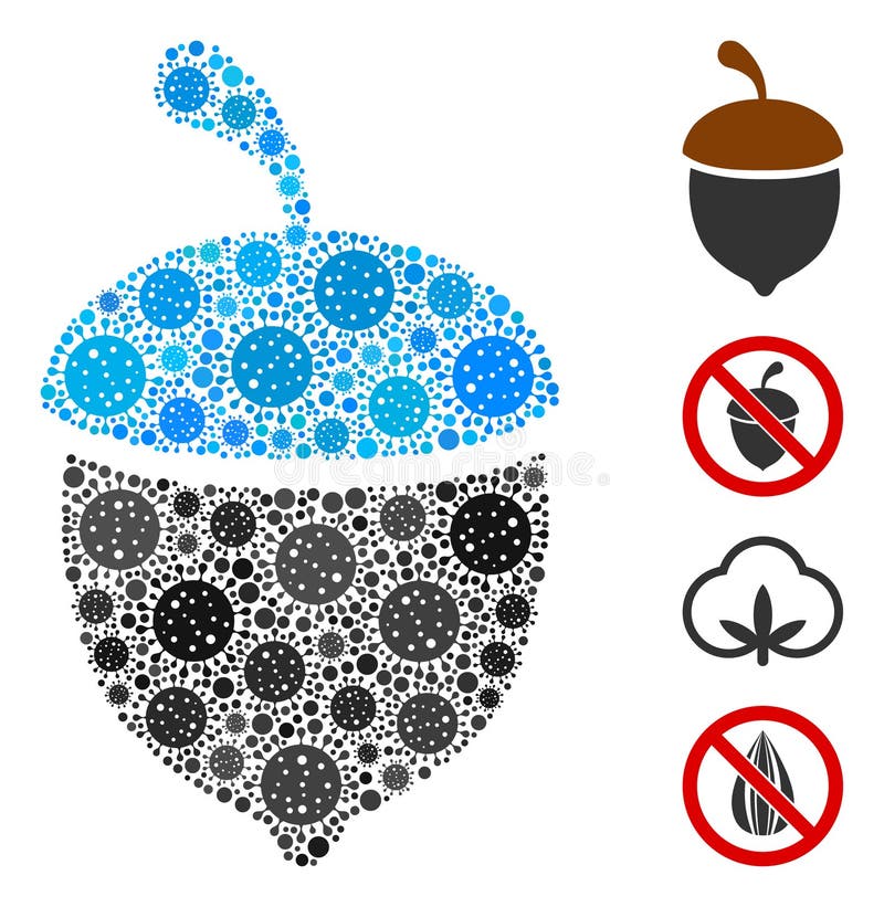 Oak Acorn Mosaic of CoronaVirus Items Stock Illustration - Illustration ...