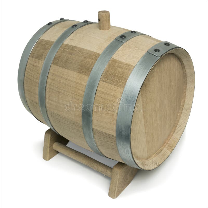 Oak Barrel with a Stand on a White Background Stock Photo - Image of ...