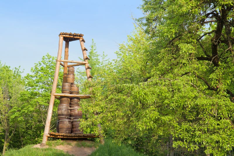 Oak Barrels in Pyramid Form Stock Photo - Image of tree, nature: 26243440