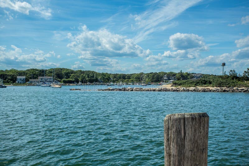 Oak Bluffs Harbor Martha`s Vineyard Stock Image - Image of water, rope ...