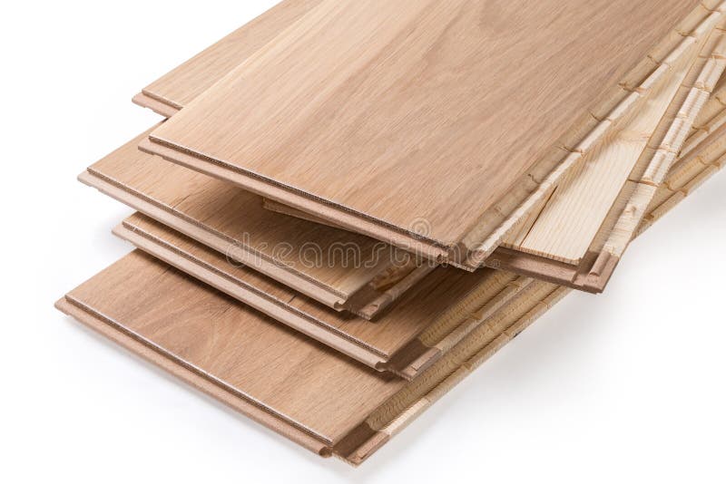 Oak Engineered Wood Flooring Boards Stack, Fragment of End Parts Stock ...