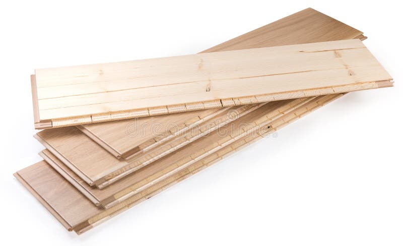 Oak Engineered Wood Flooring Boards on a White Background Stock Image ...