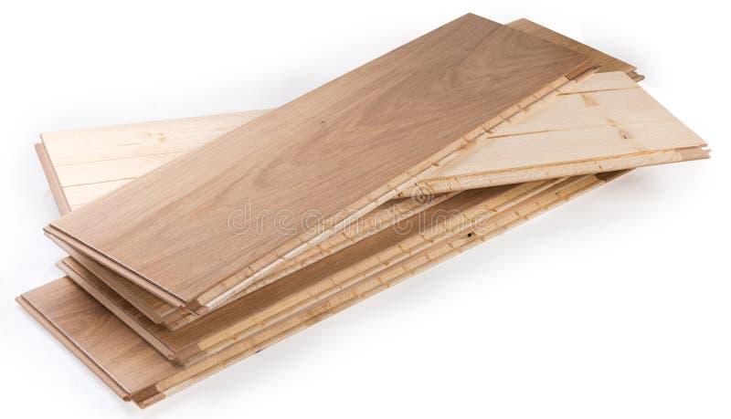 Oak Engineered Wood Flooring Boards on a White Background Stock Image ...