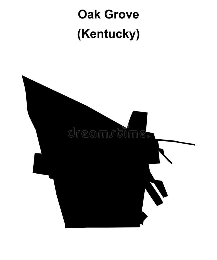 Oak Grove outline map stock vector. Illustration of boundary - 387340915
