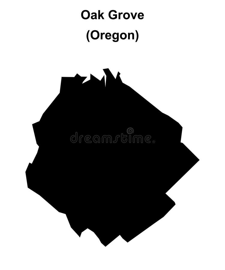 Oak Grove outline map stock vector. Illustration of oregon - 357531098