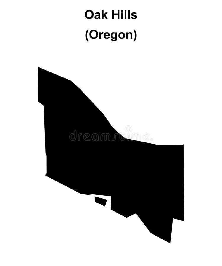 Oak Hills outline map stock vector. Illustration of boundary - 357531119