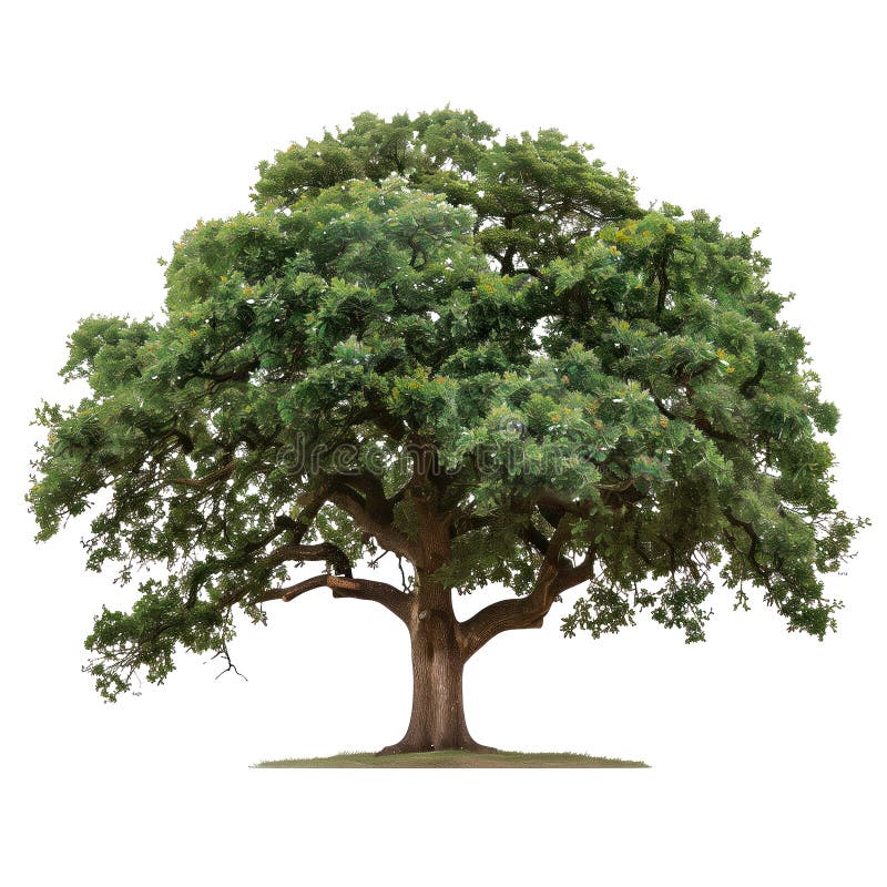 Oak Isolated on a White or Transparent Background. Oak Tree with Green ...