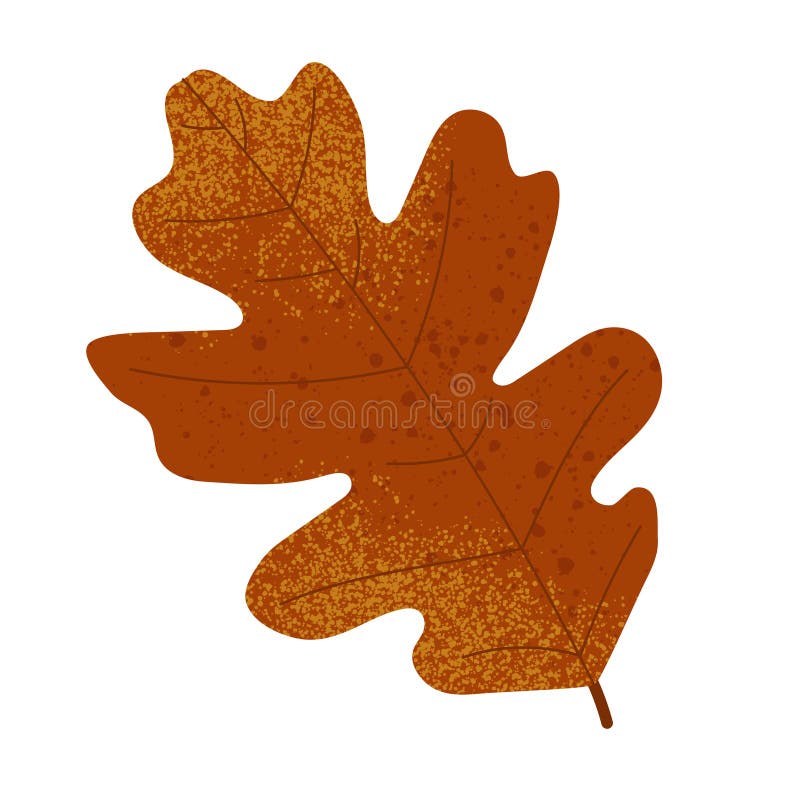 Autumn Oak Leaf with Grain Texture. Flat Illustration Stock Vector ...