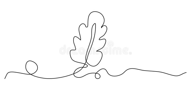 Continuous Line Oak Leaf Stock Illustrations – 240 Continuous Line Oak ...