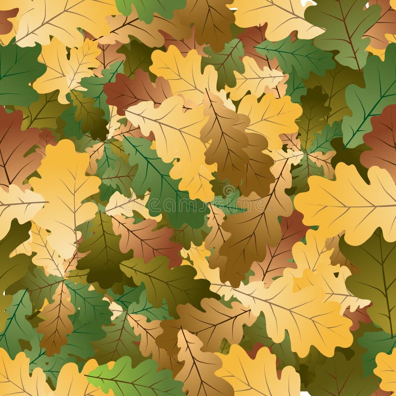 Oak leafs seamless pattern stock vector. Illustration of decorative ...