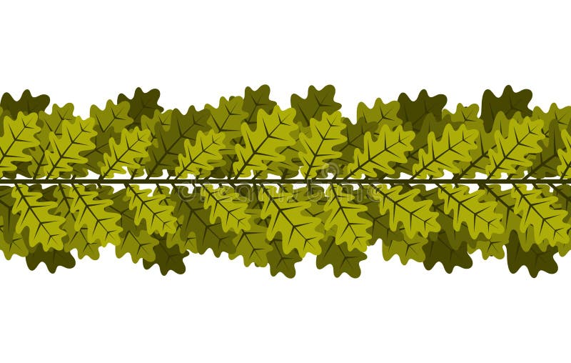 Oak leaves border stock illustration. Illustration of green - 176733156