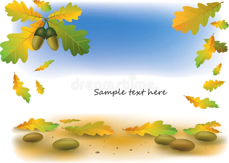 Oak leaves. Fall-3 stock vector. Illustration of foliage - 61388513