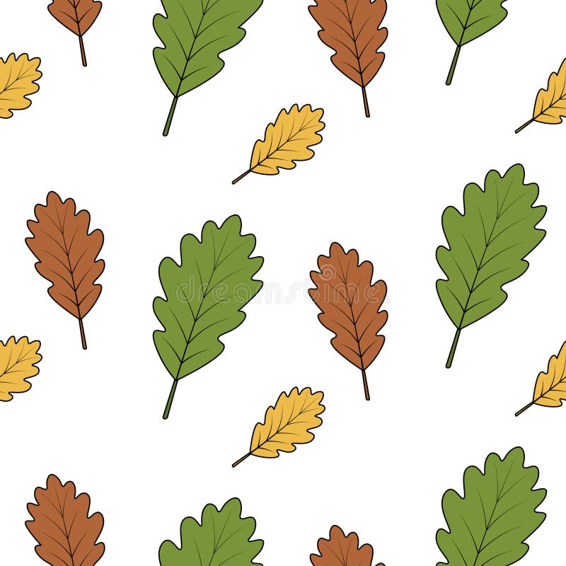 Oak Leaves. Seamless Pattern. Endless Ornament of Multi-colored Leaves ...