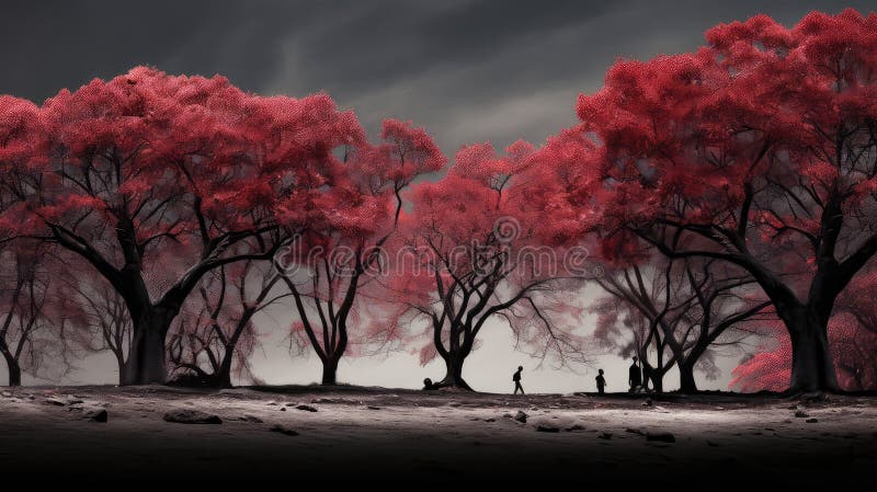 Oak Maroon and Black Background Stock Image - Image of nature, dense ...