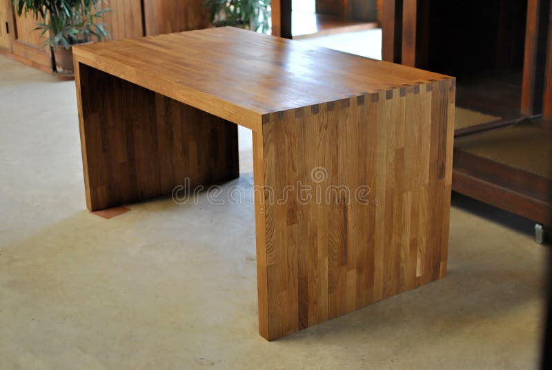 Oak office table stock image. Image of golden, table - 41493577
