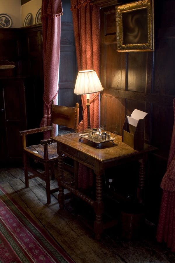 Oak panelled study stock photo. Image of century, period - 3020086