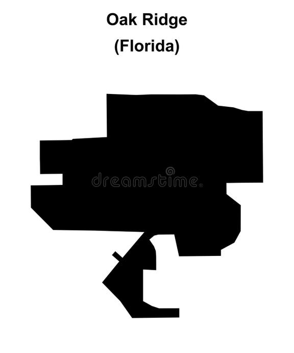 Oak Ridge outline map stock vector. Illustration of outline - 357254454