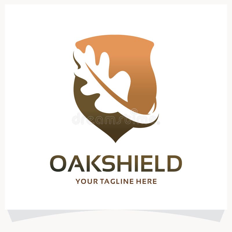 Oak Shield Logo Design Template Inspiration Stock Vector - Illustration ...