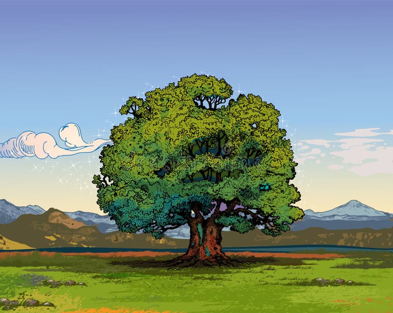 Cartoon Grass Oak Tree Stock Illustrations – 2,175 Cartoon Grass Oak ...