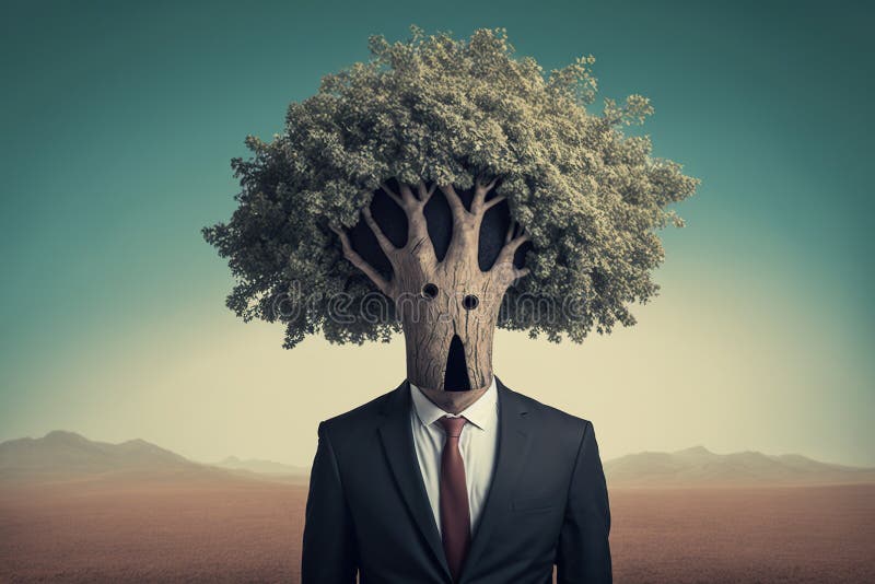 A Oak Tree in a Business Suit Holdi, Created with Generative AI ...