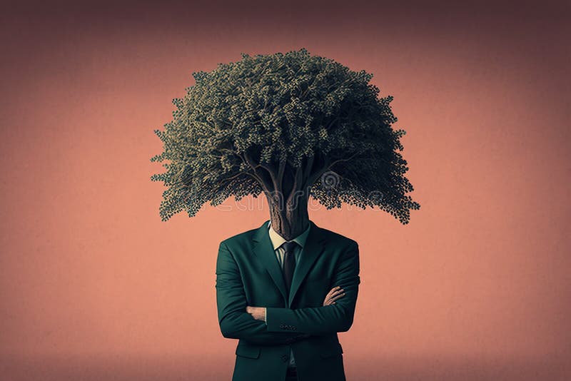 A Oak Tree in a Business Suit Holdi, Created with Generative AI ...