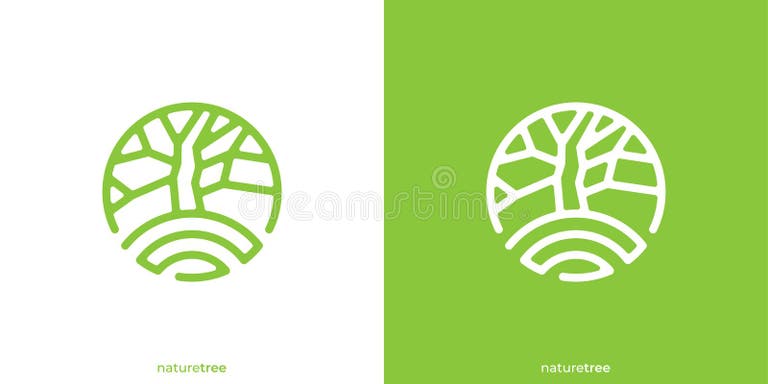 Simple Oak Tree Line Logo. Modern Natural Tree Branch Logo Design ...