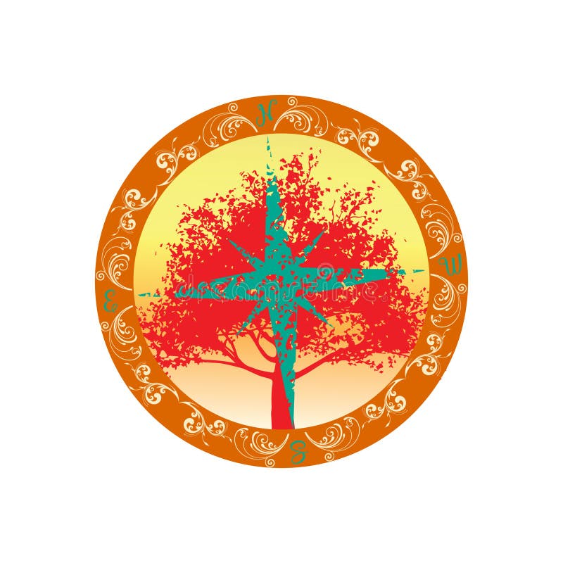 Compass Tree Logo Template Stock Illustrations – 305 Compass Tree Logo ...