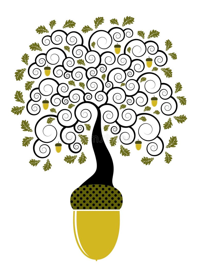 Acorn Growing Tree Stock Illustrations – 116 Acorn Growing Tree Stock ...