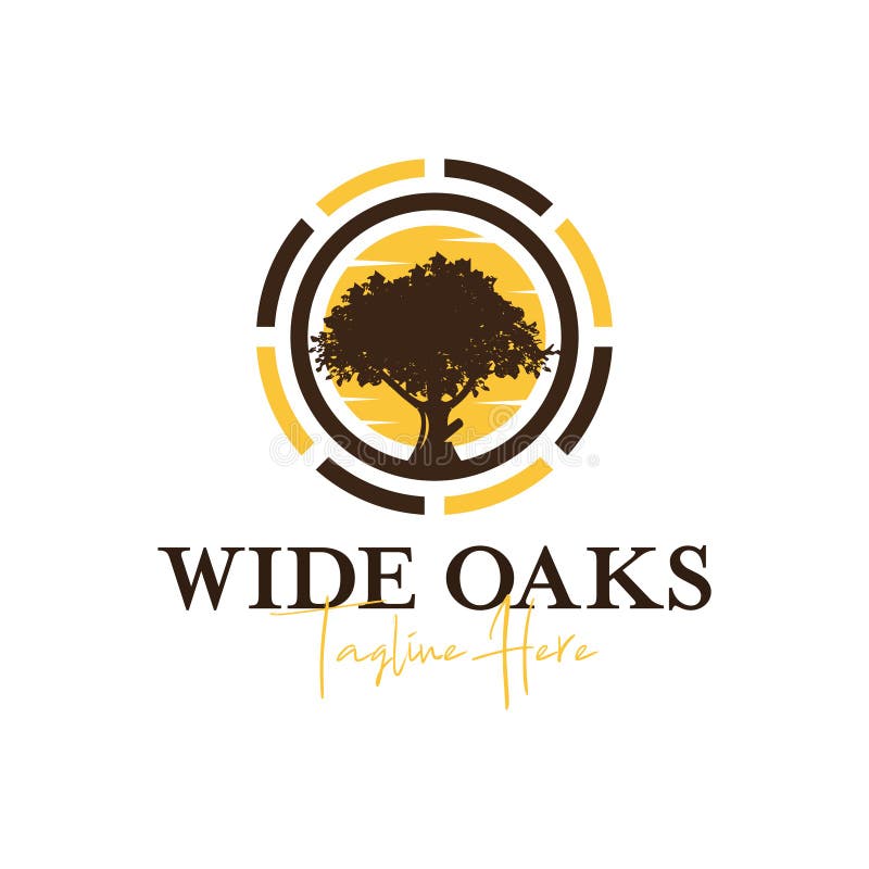 Oak Tree Inspiration Illustration Logo Design Stock Illustration ...