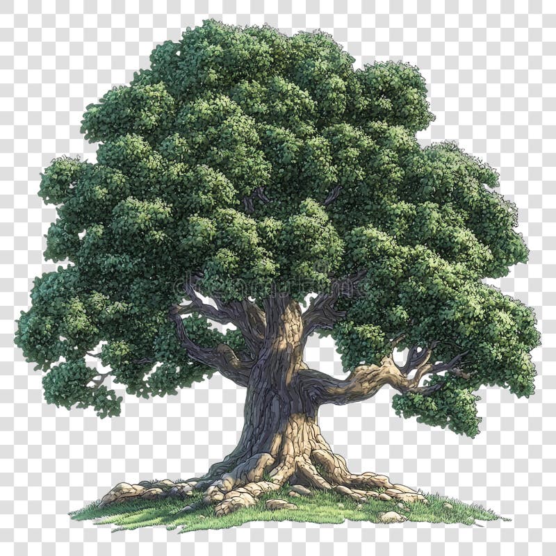 Oak tree stock image. Illustration of contemporary, handdrawn - 341484401