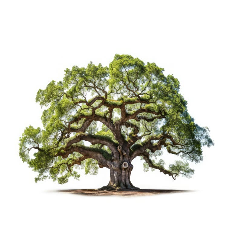 Oak Tree, Isolated White Background, Suitable for Use in Design ...