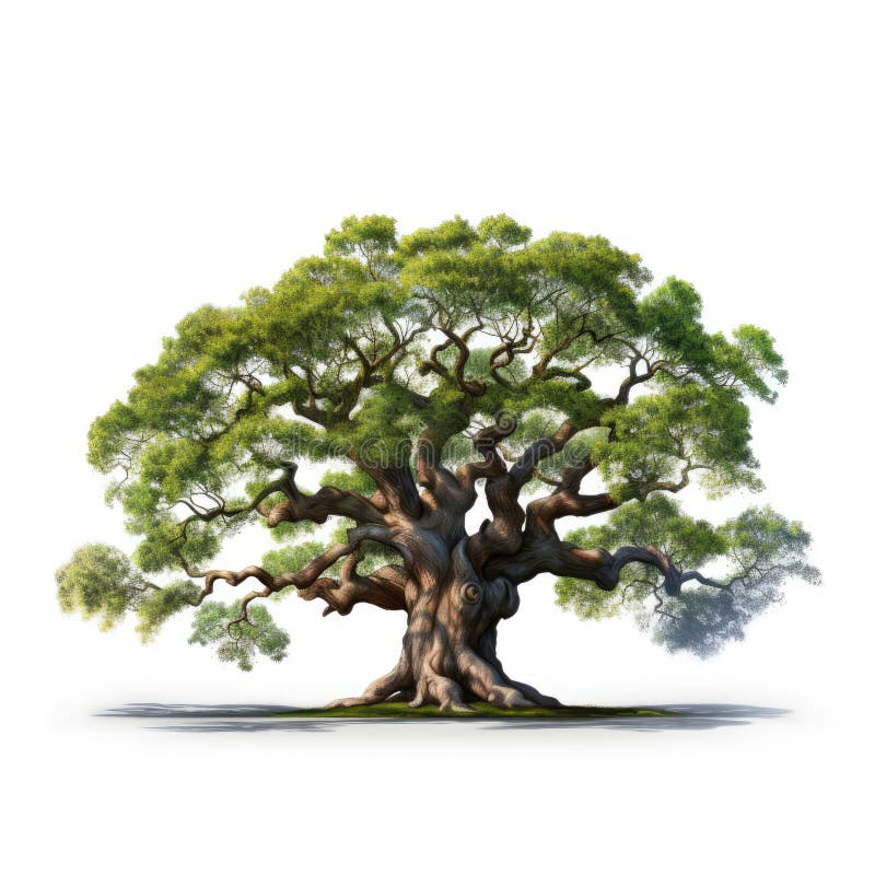 Oak Tree, Isolated White Background, Suitable for Use in Design ...