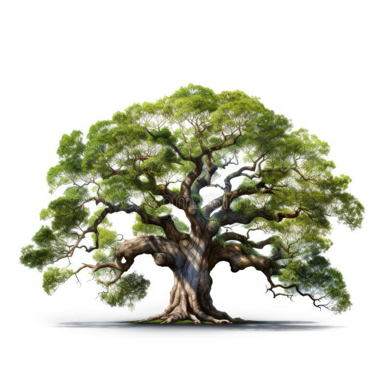 Oak Tree, Isolated White Background, Suitable for Use in Design ...