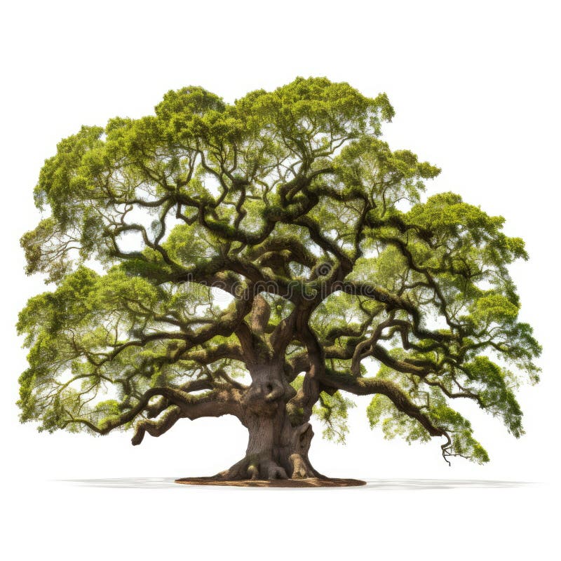 Oak Tree, Isolated White Background, Suitable for Use in Design ...
