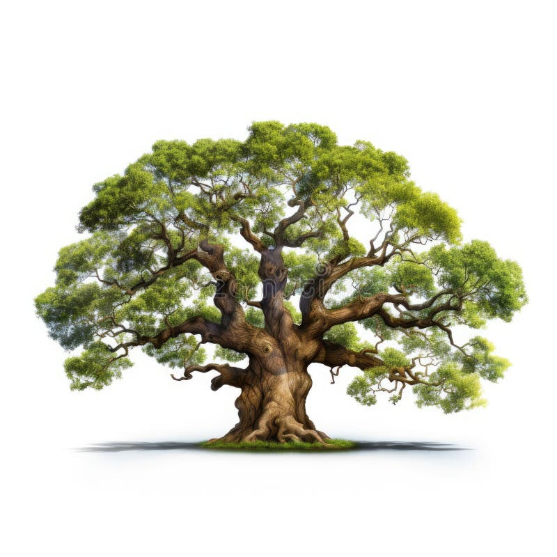Oak Tree, Isolated White Background, Suitable for Use in Design ...