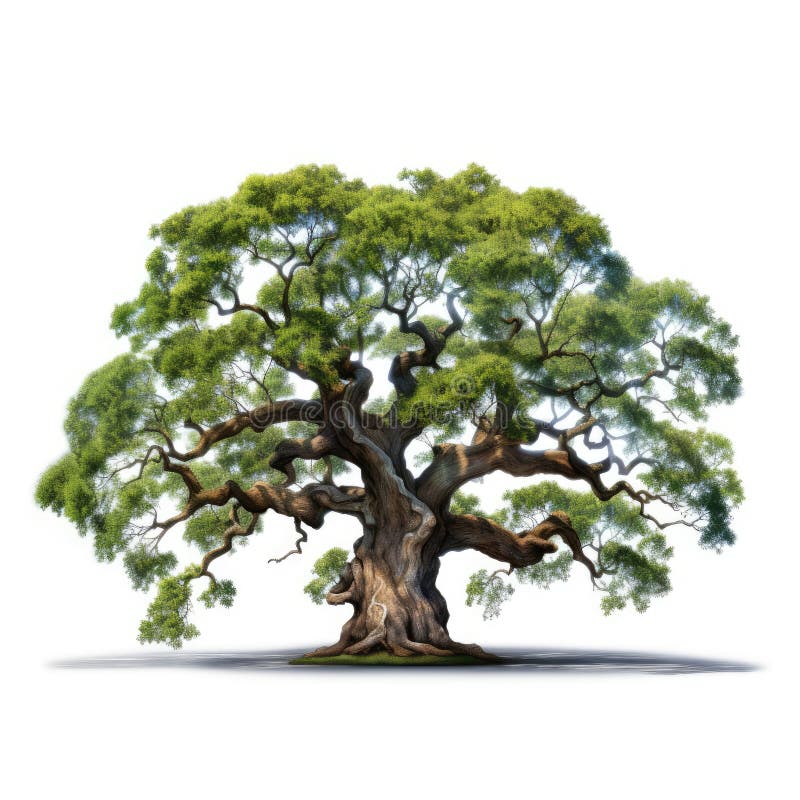 Oak Tree, Isolated White Background, Suitable for Use in Design ...