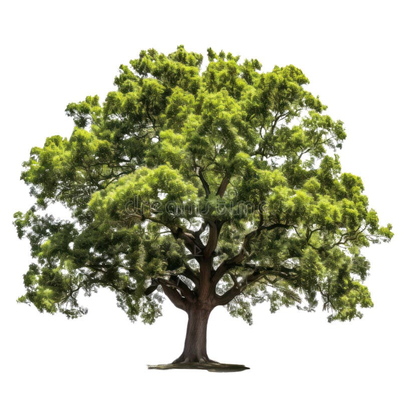 Oak Tree Isolated on White Transparent Background Stock Illustration ...