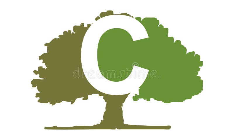 Oak Tree Letter C stock vector. Illustration of logo - 104224912