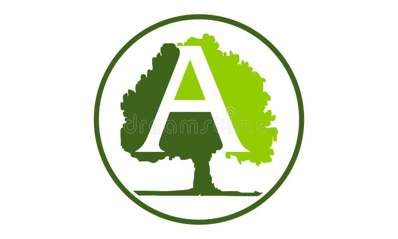 Oak Tree Letter a stock vector. Illustration of flora - 104224266