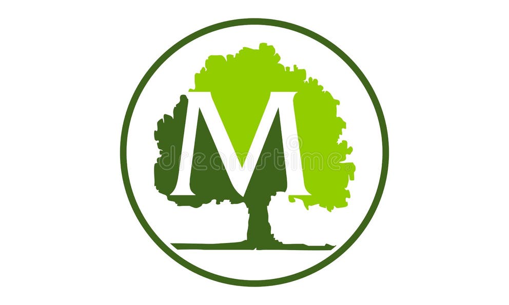 Oak Tree Letter M stock vector. Illustration of floral - 104224659