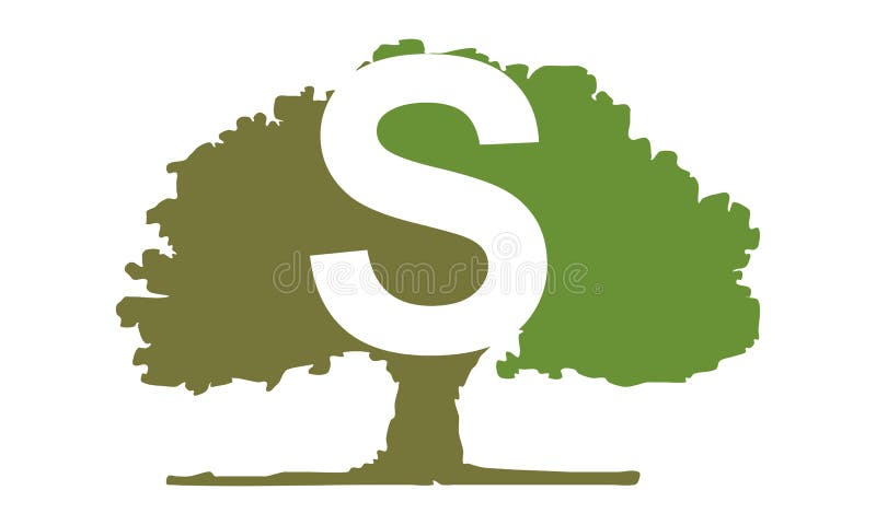 Oak Tree Letter S stock vector. Illustration of green - 104225259