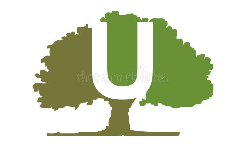 Oak Tree Letter U stock vector. Illustration of isolated - 104225347